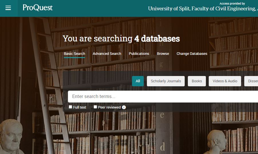 Portal e-izvora: Probni pristup na ProQuest One Academic > Fakultet ...
